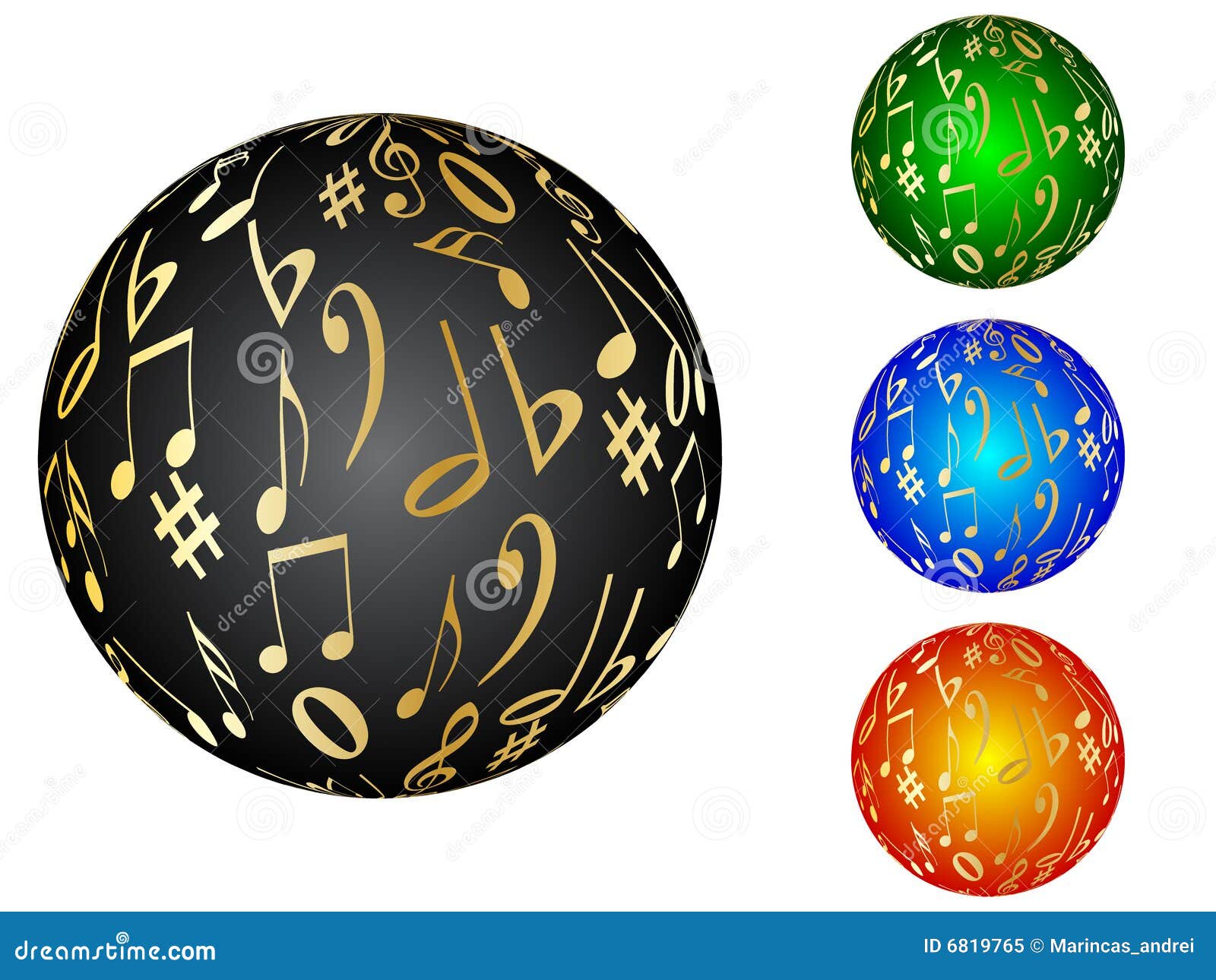 Musical balls stock vector. Illustration of quarter, shine - 6819765