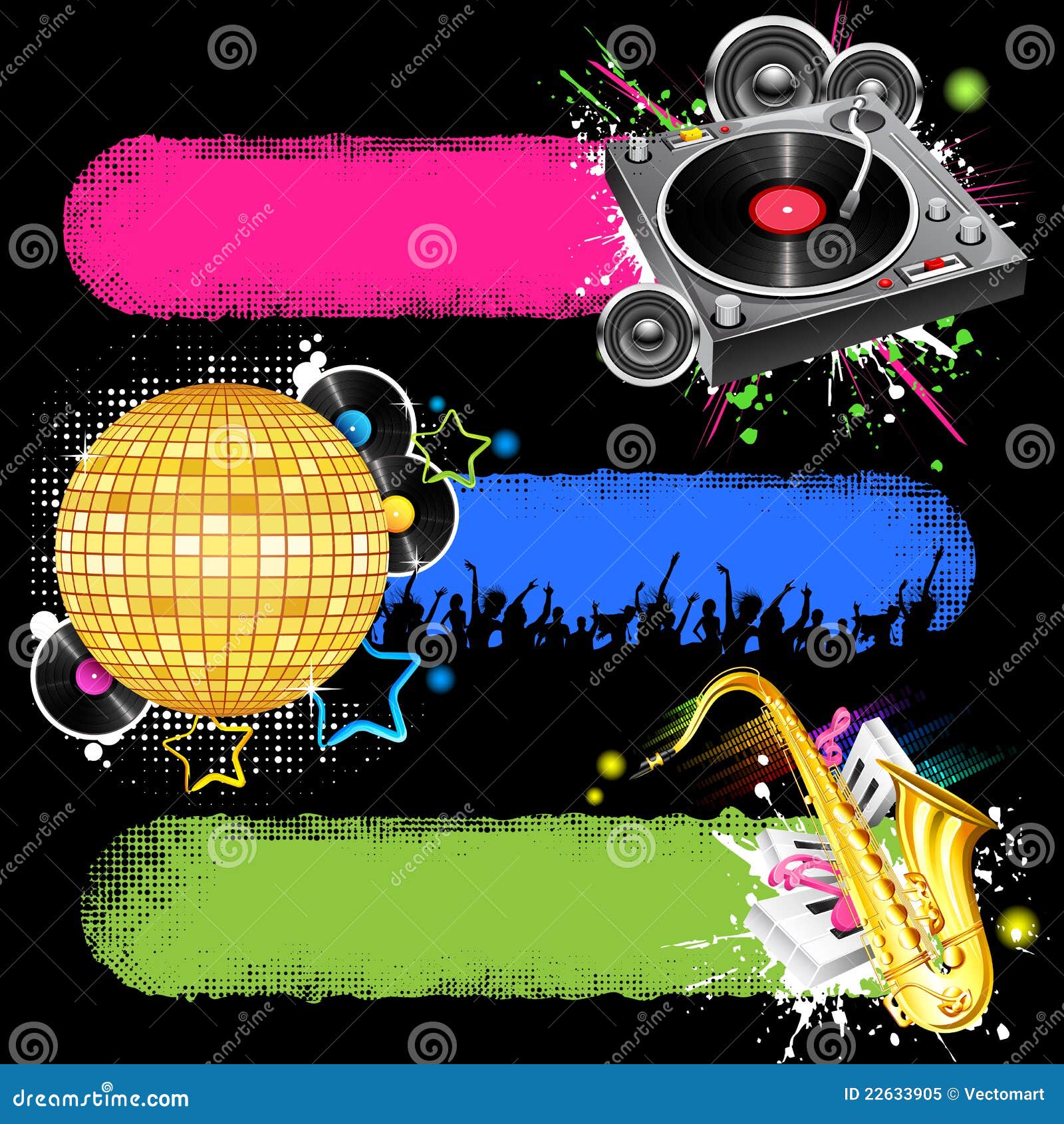 Musical Banner stock illustration. Illustration of copy - 22633905