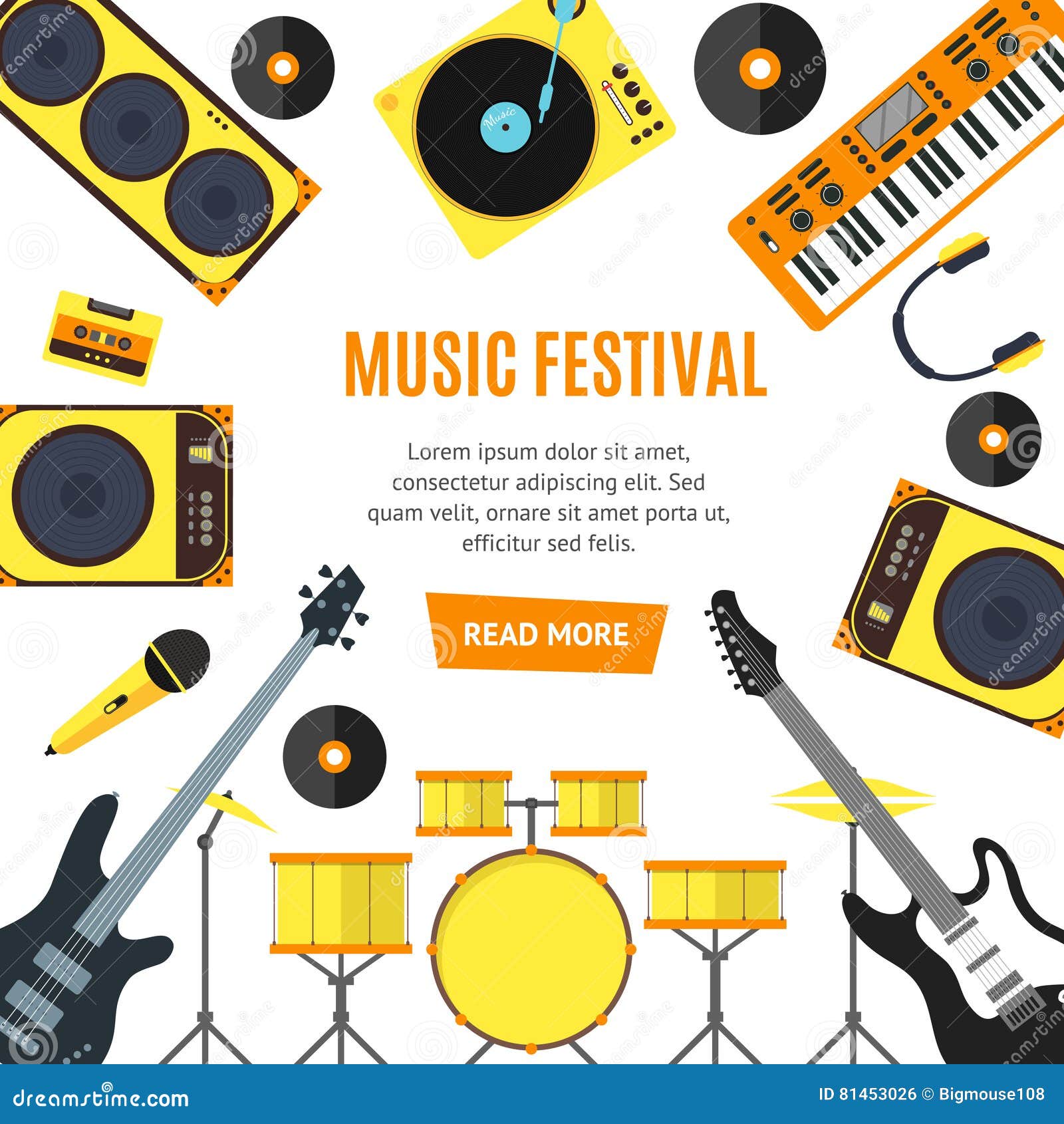 Musical Banner. Vector stock vector. Illustration of banner - 81453026