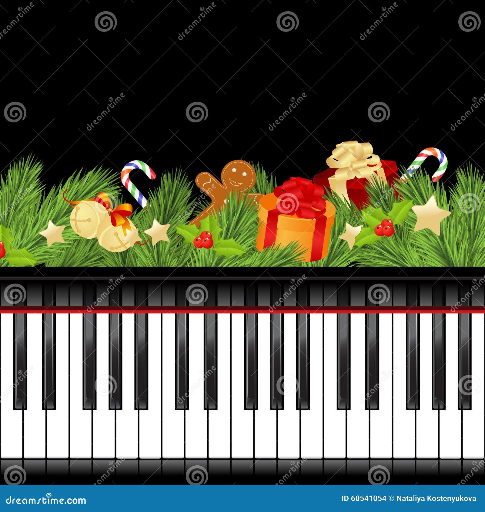 Musical christmas template stock vector. Illustration of music - 60541054