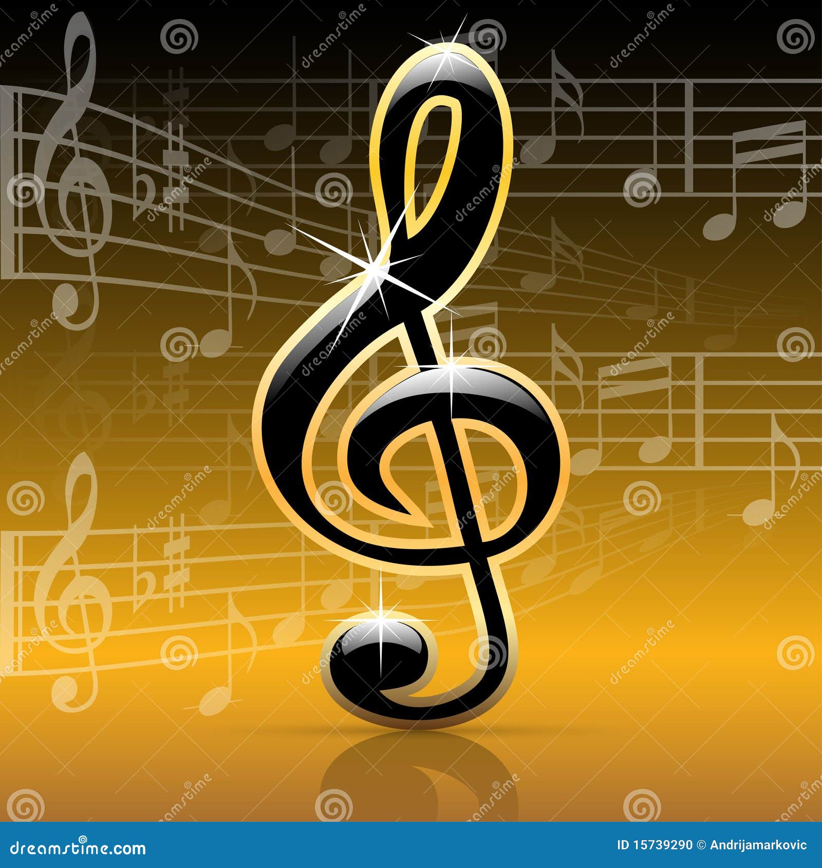 Musical clef background stock vector. Illustration of colors - 15739290