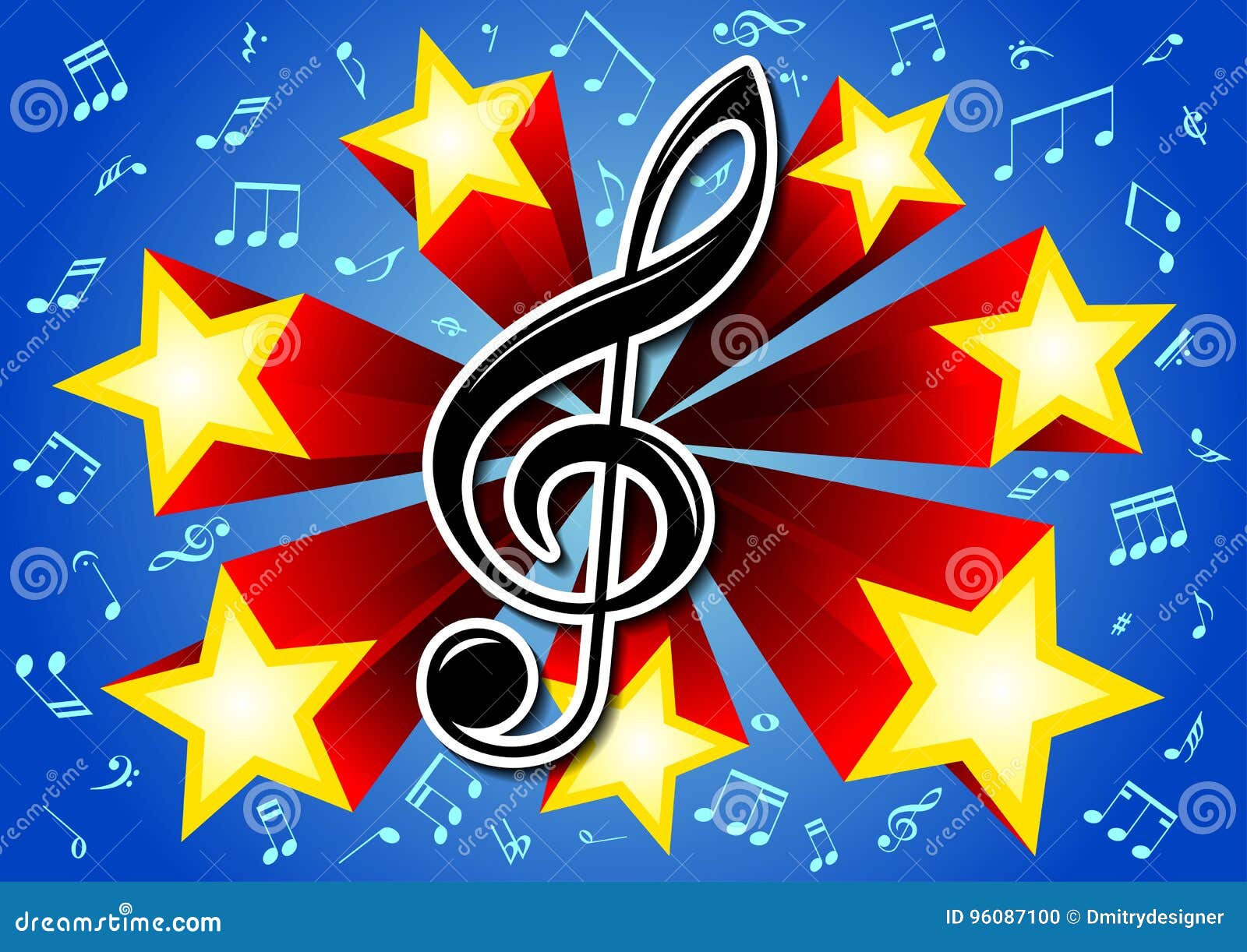 Musical Clef Background 7 Stars Stock Illustrations – 2 Musical Clef ...