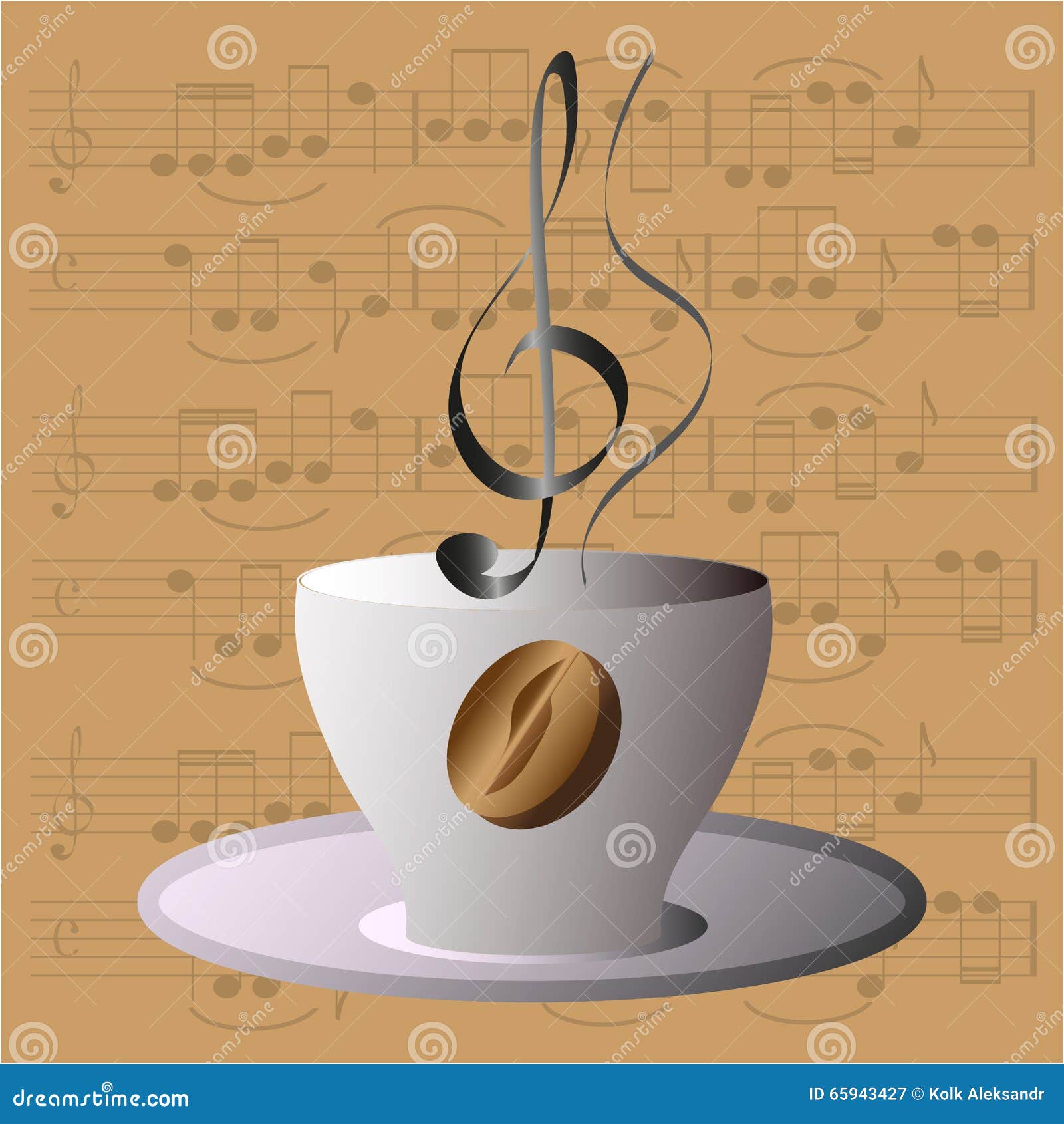 Musical Coffee Cup with Color Variations Stock Vector - Illustration of ...