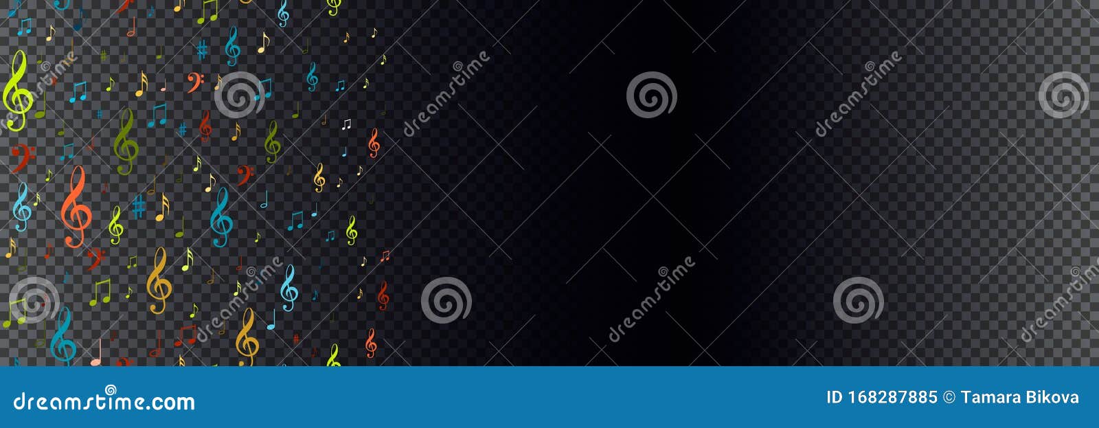 Musical Colorful Notes Seamless Pattern Stock Illustration ...