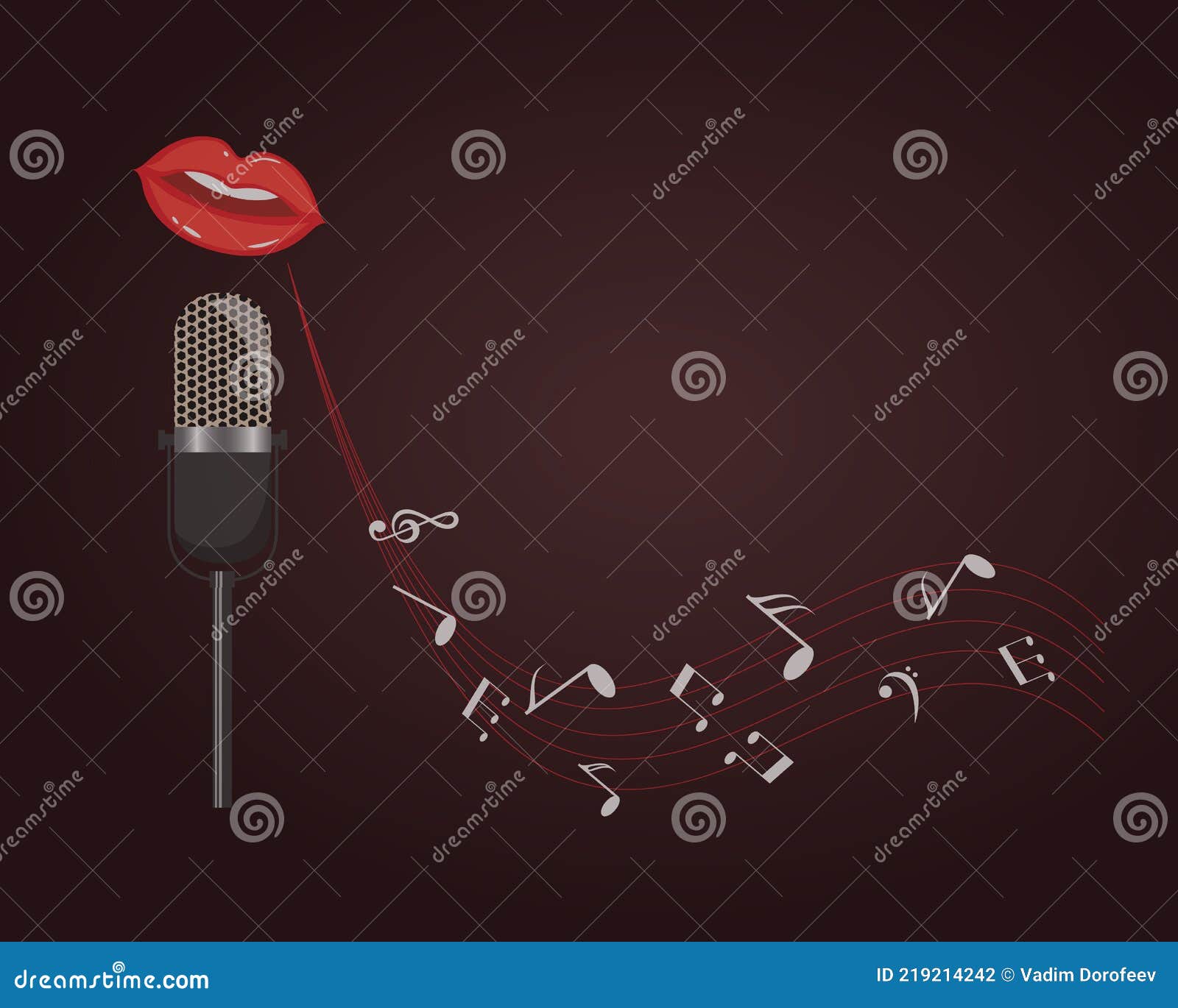 Singing Red Lips Cartoon Vector | CartoonDealer.com #71130815