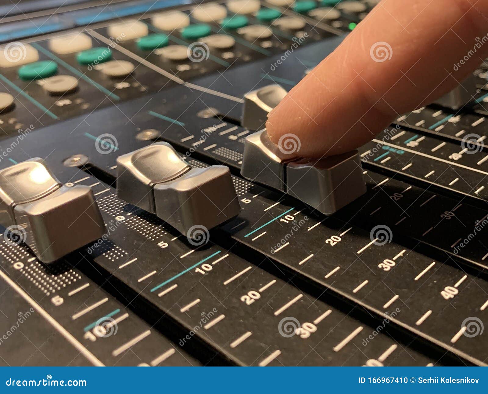 Musical Control Panel with Sliders. Analog Sound Mixer or Console ...