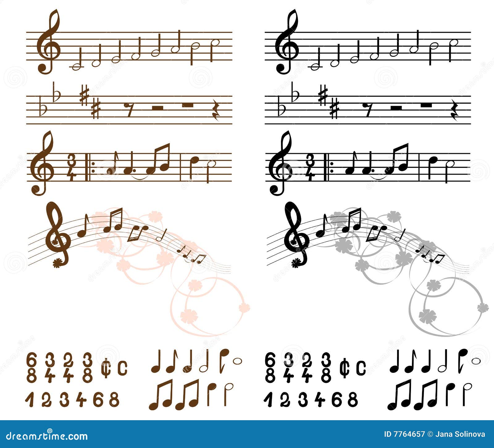 Musical design elements2 stock vector. Illustration of song - 7764657
