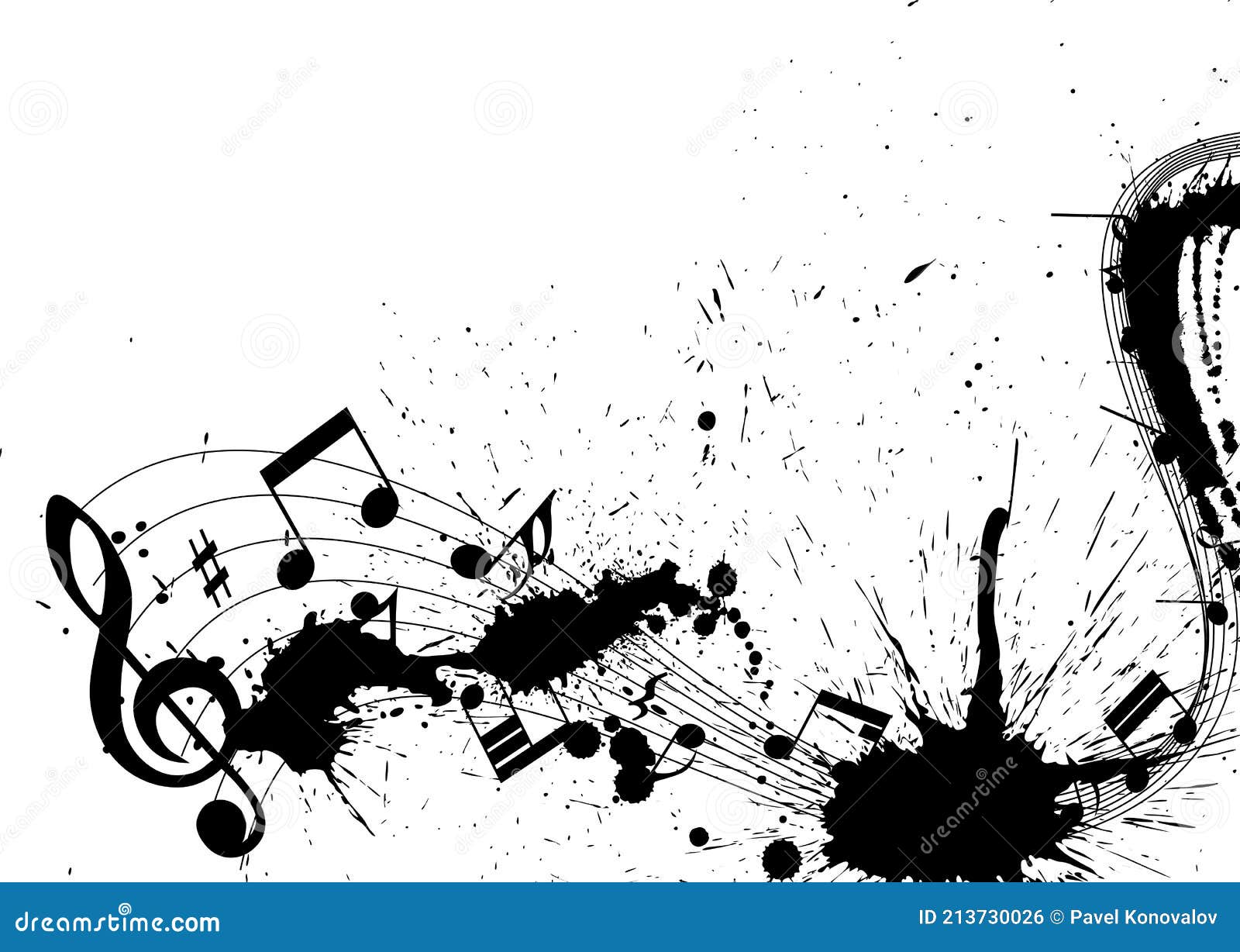 Grunge Musical Notes Design Stock Vector - Illustration of blob, blot ...
