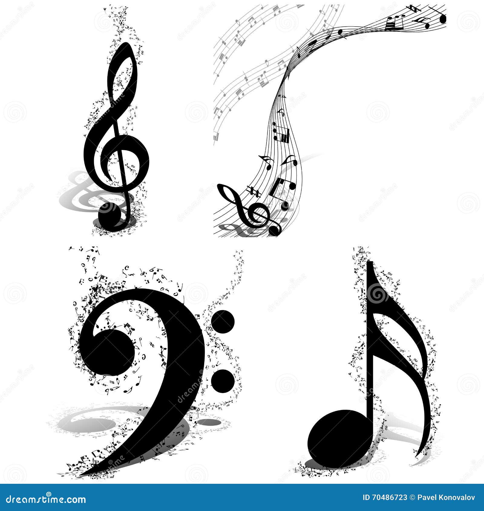 Musical Designs Set stock vector. Illustration of design - 70486723