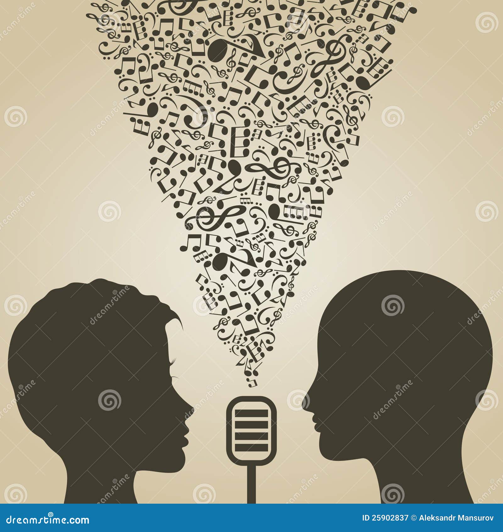 Musical duet stock vector. Illustration of person, structure - 25902837