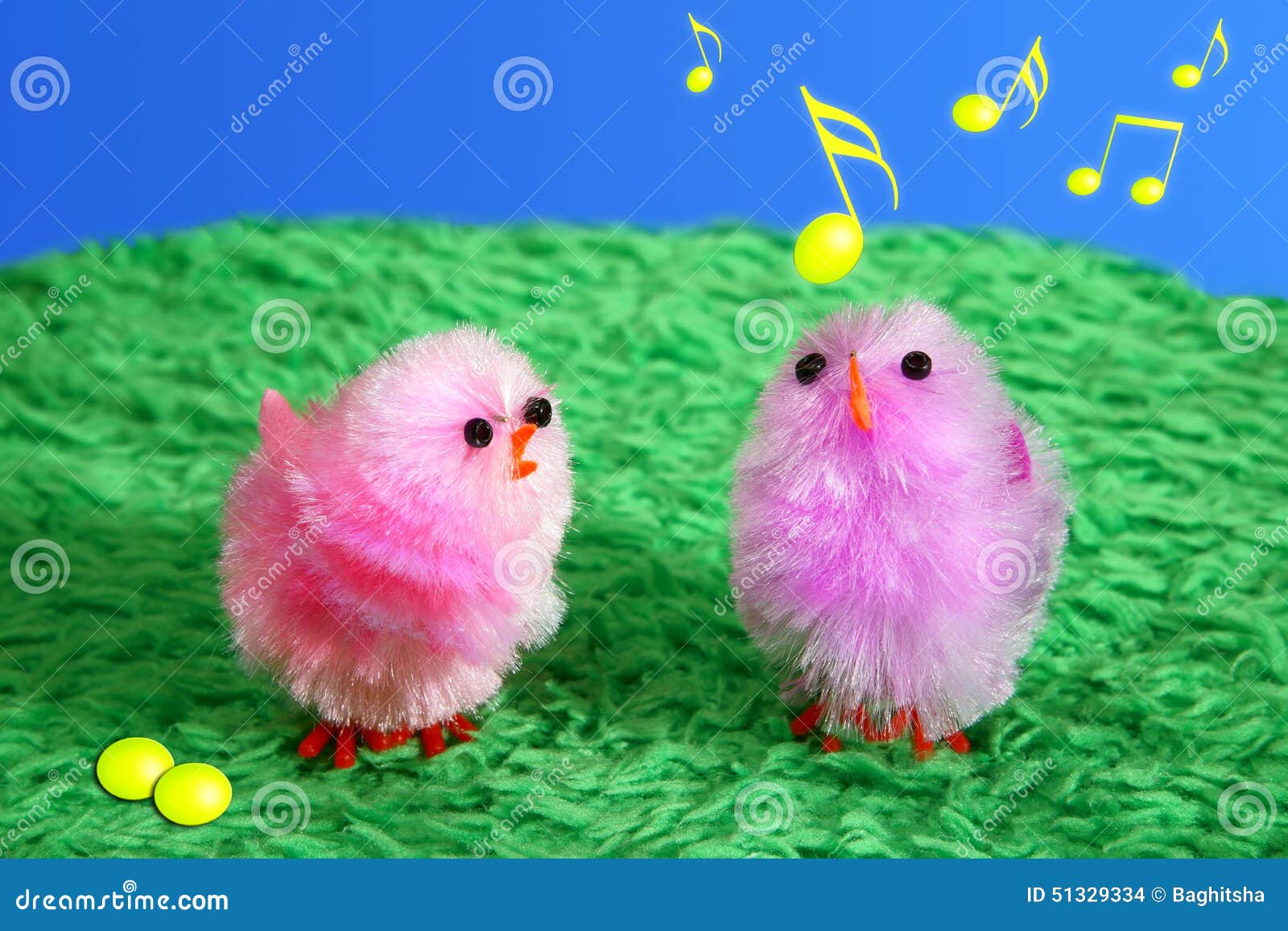 Musical Easter Chicks stock photo. Image of notes, colored - 51329334