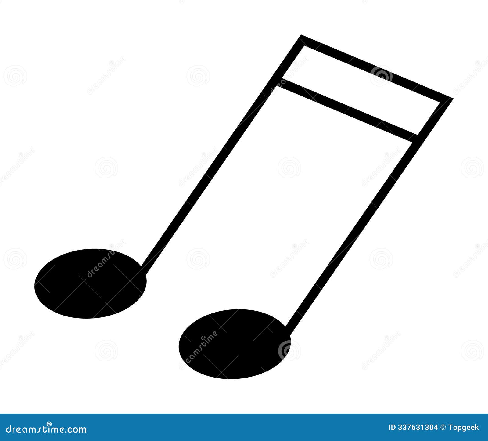 Musical Eighth Note Symbol in Minimalistic Black and White Design Stock ...