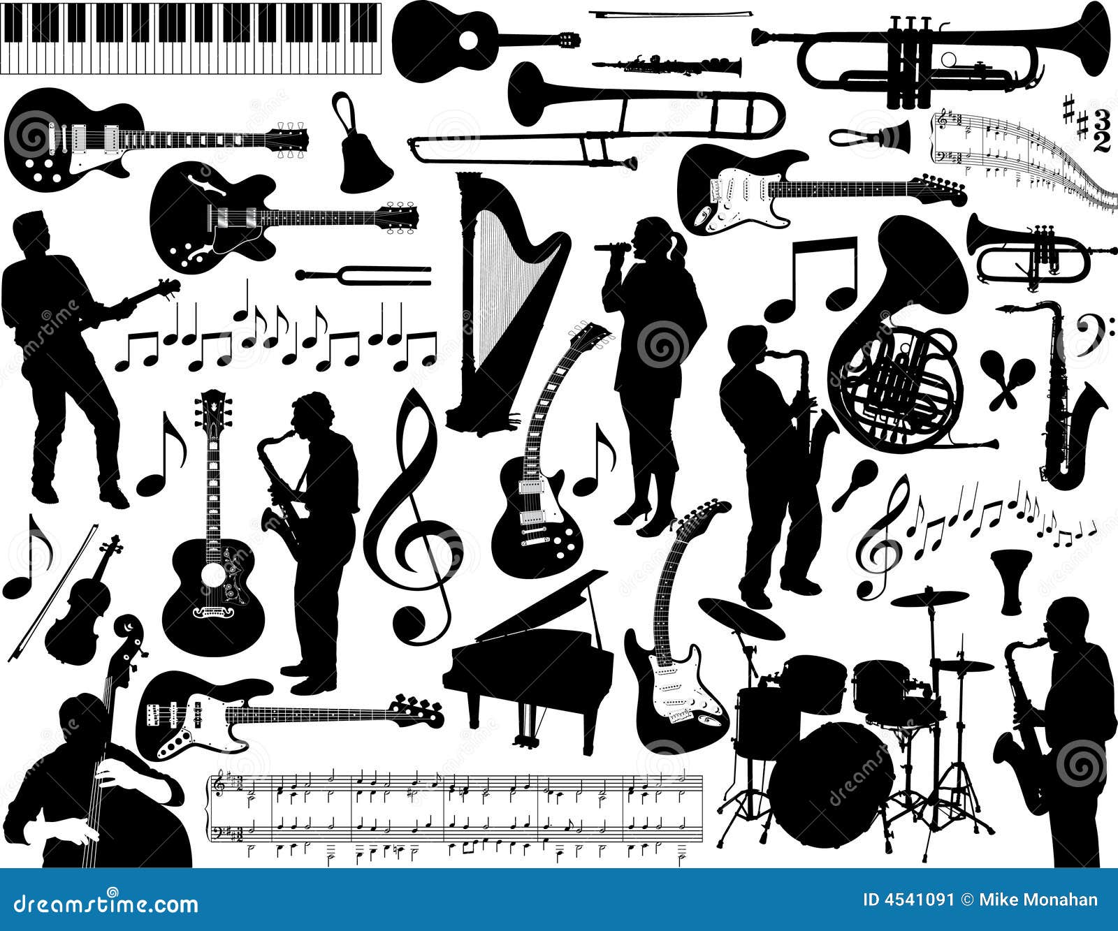 Musical Elements stock vector. Illustration of instrument - 4541091