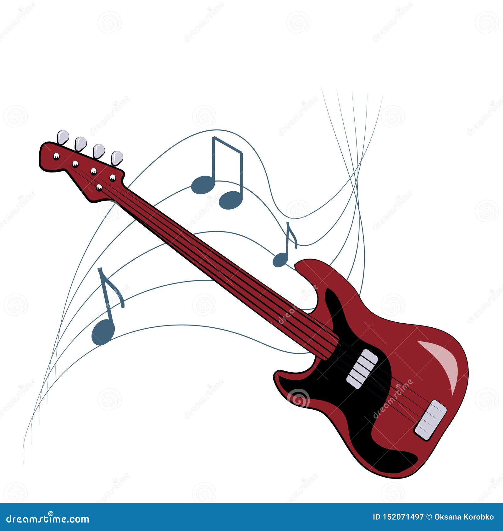 Musical Emblem With Wings, Fire And Caption Guitar Music Vector ...