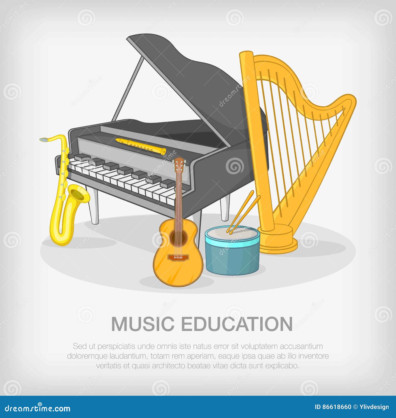 Musical Ensemble Concept, Cartoon Style Stock Vector - Illustration of ...
