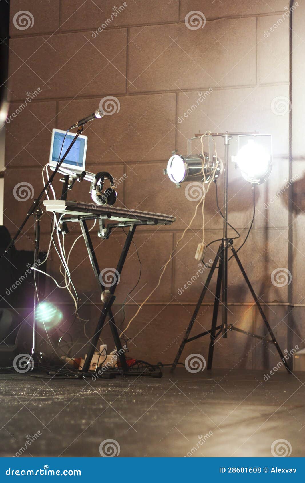 Musical equipment on stage stock photo. Image of evening - 28681608