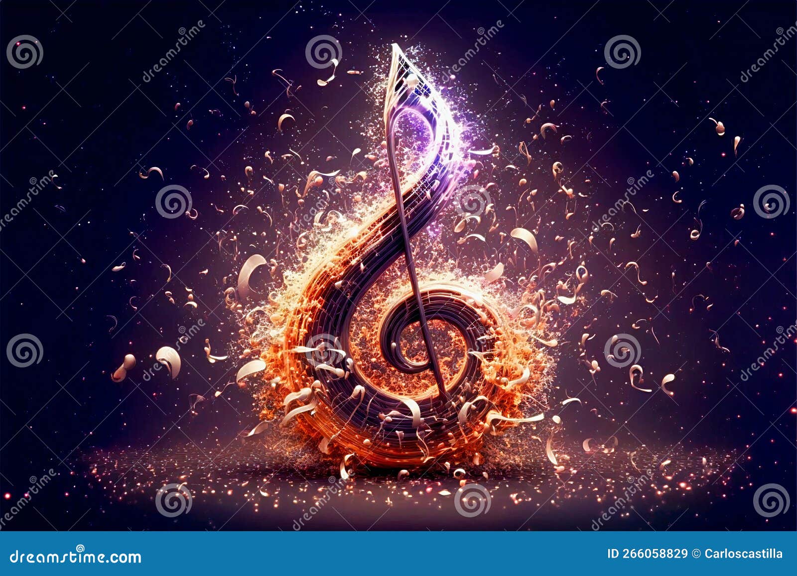 Musical Explosion.Ai Generated Stock Illustration - Illustration of ...