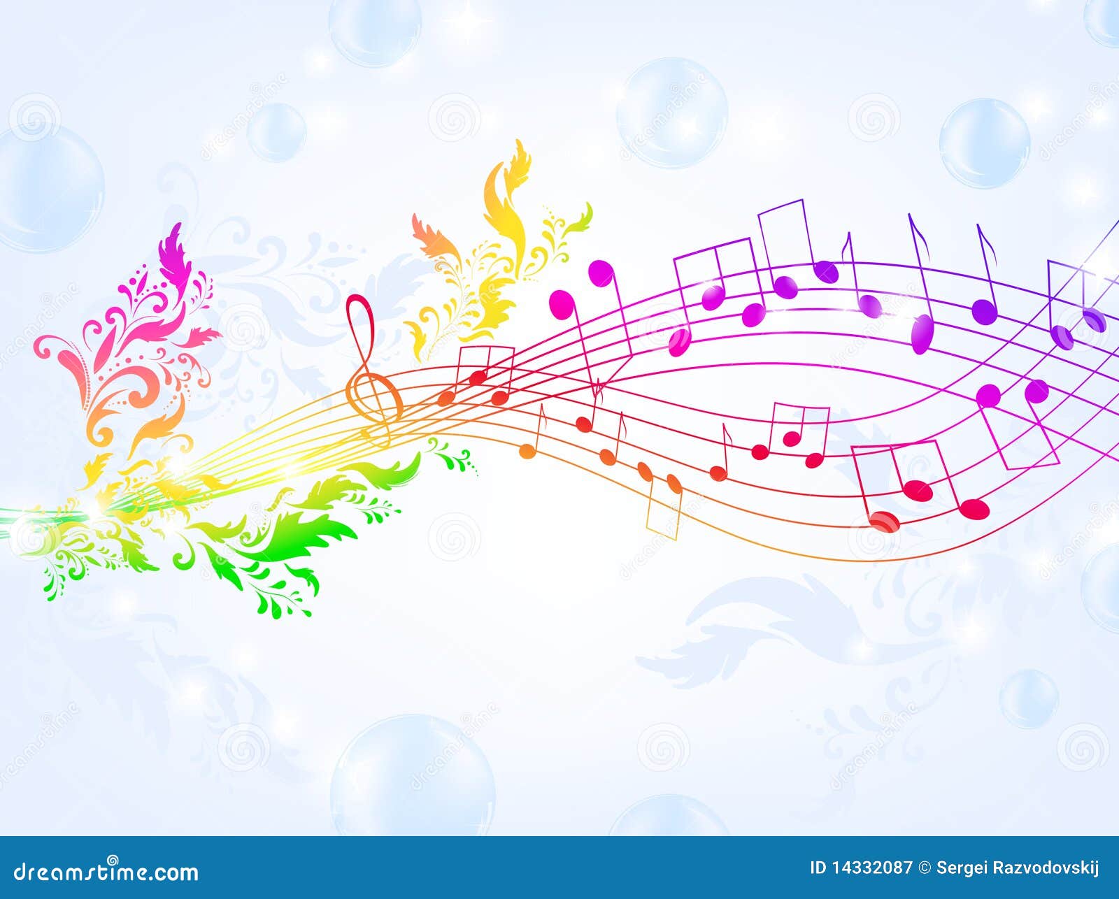 Musical fantasy stock vector. Illustration of colorful - 14332087