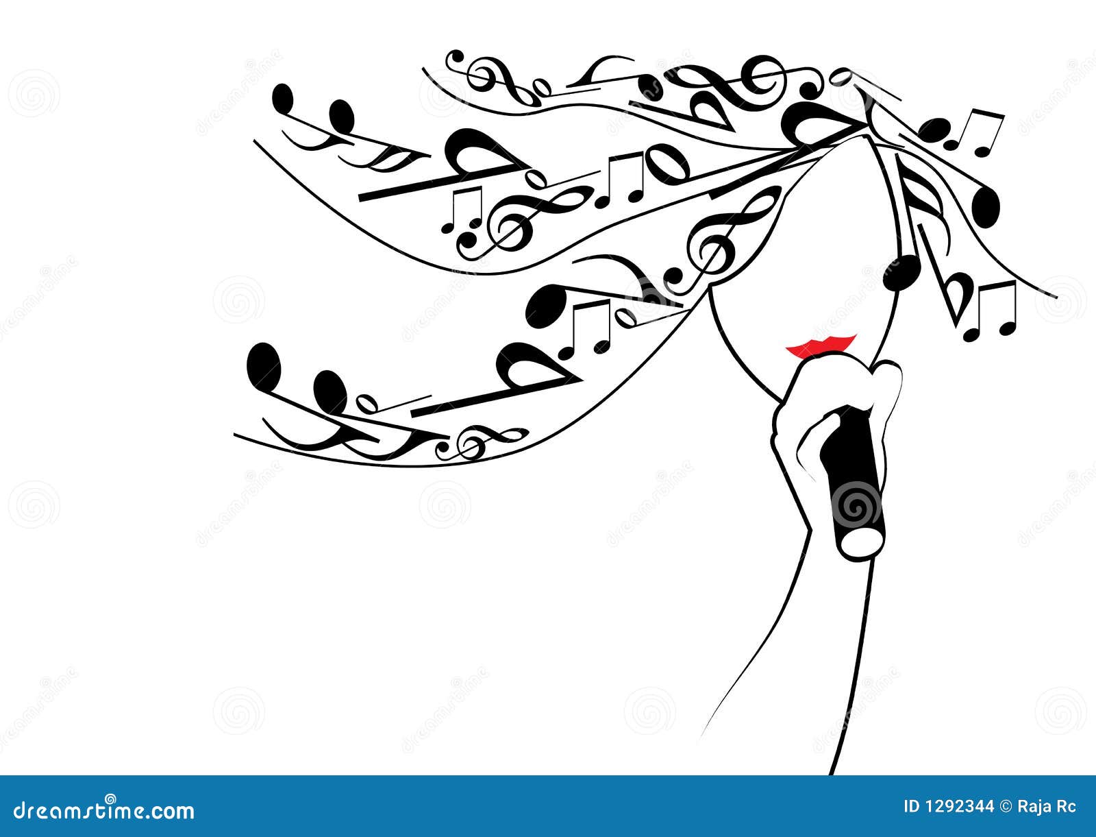 Musical girl stock illustration. Illustration of entertain - 1292344