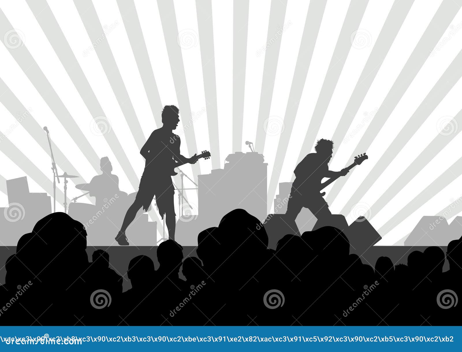 Musical group stock vector. Illustration of crowd, guitarist - 22659283