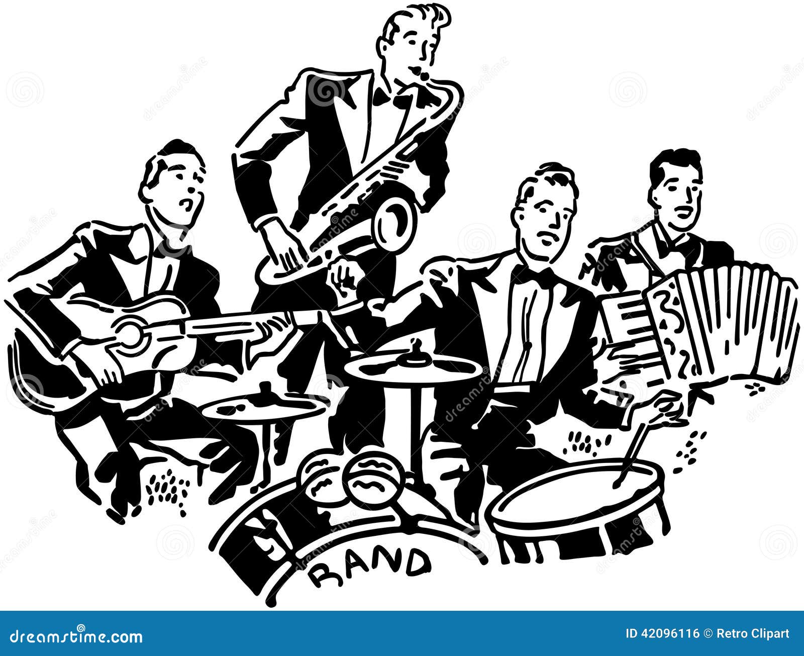 Musical Group stock vector. Illustration of 1940, drawings - 42096116