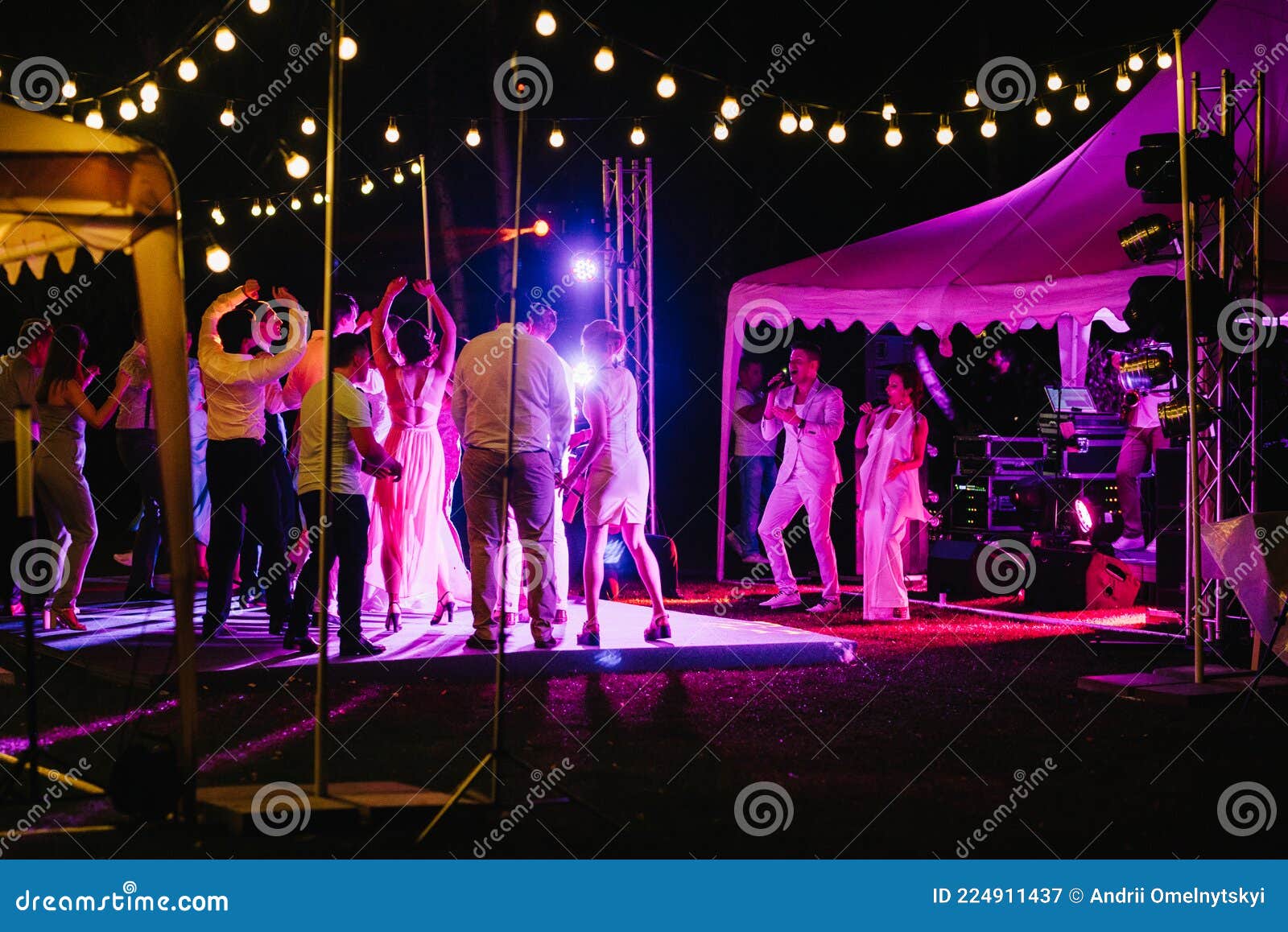 Musical Group, Band, on Stage Editorial Photography - Image of colorful ...