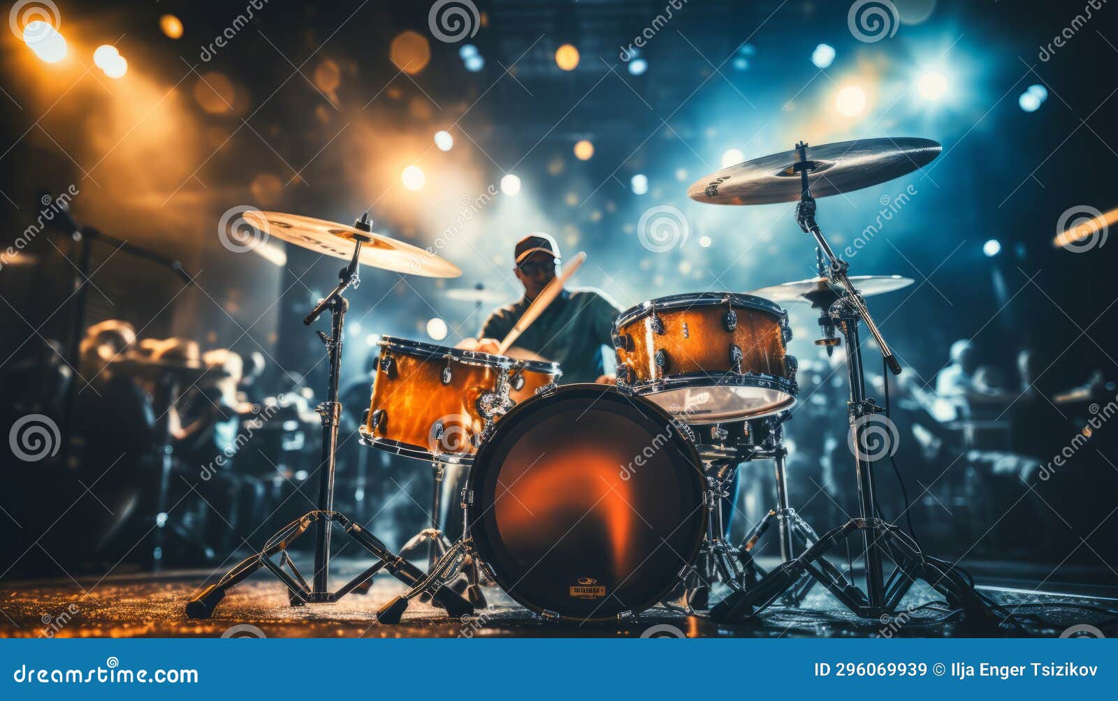 Musical Group Performing on Concert Stage with Softness and Blur High ...