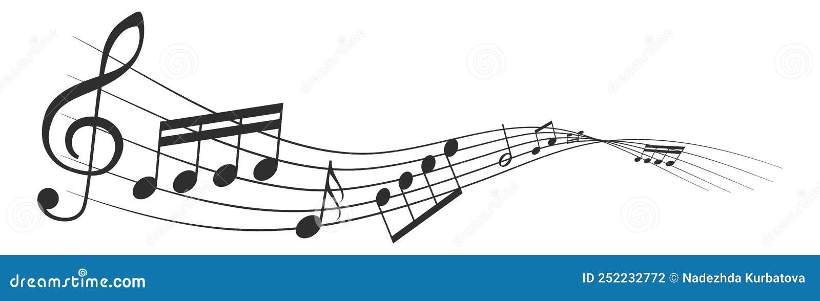 Musical Harmony Flow on Note Bearer. Symphony Sign Stock Vector ...