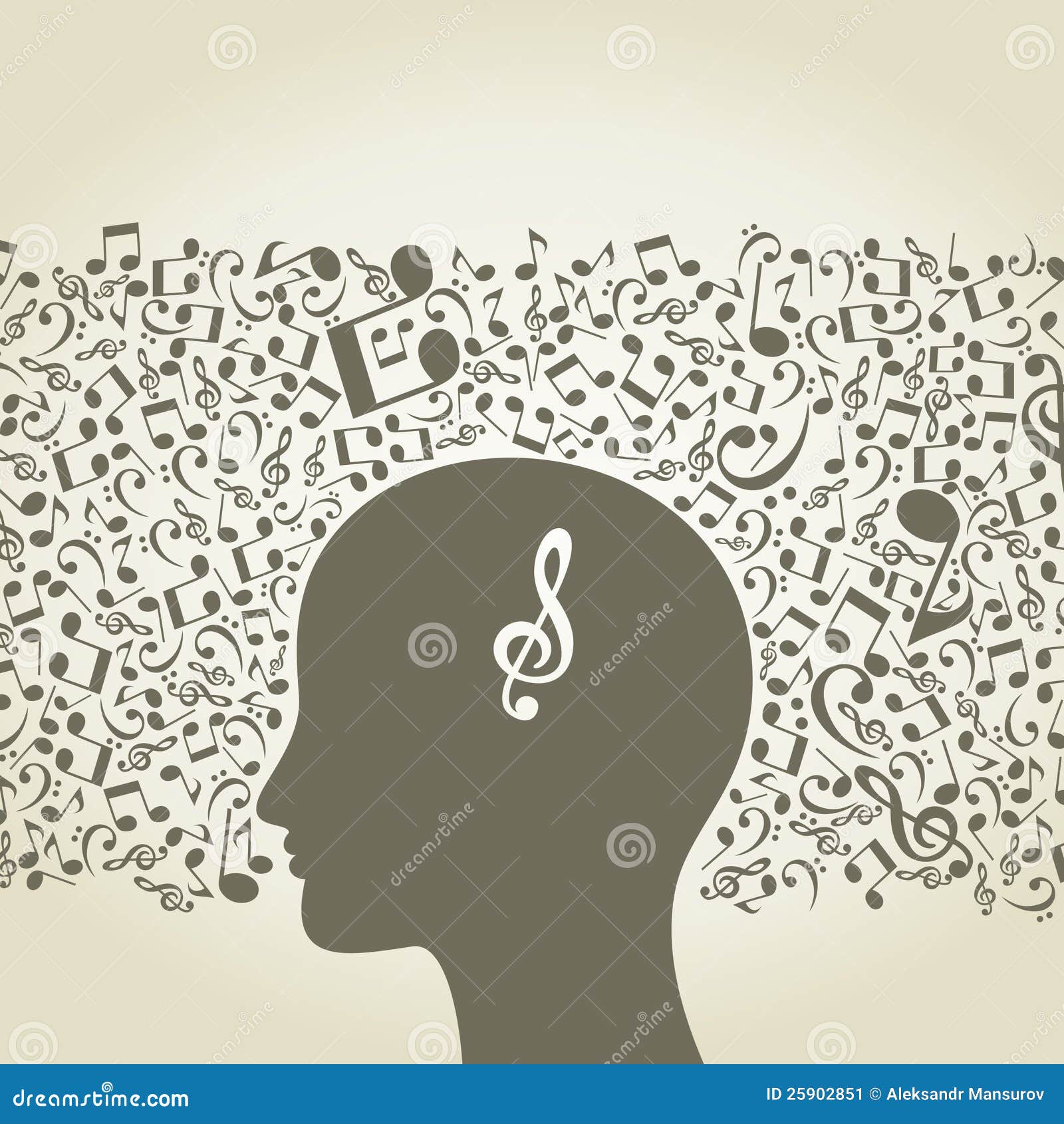 Musical head3 stock vector. Illustration of note, border - 25902851
