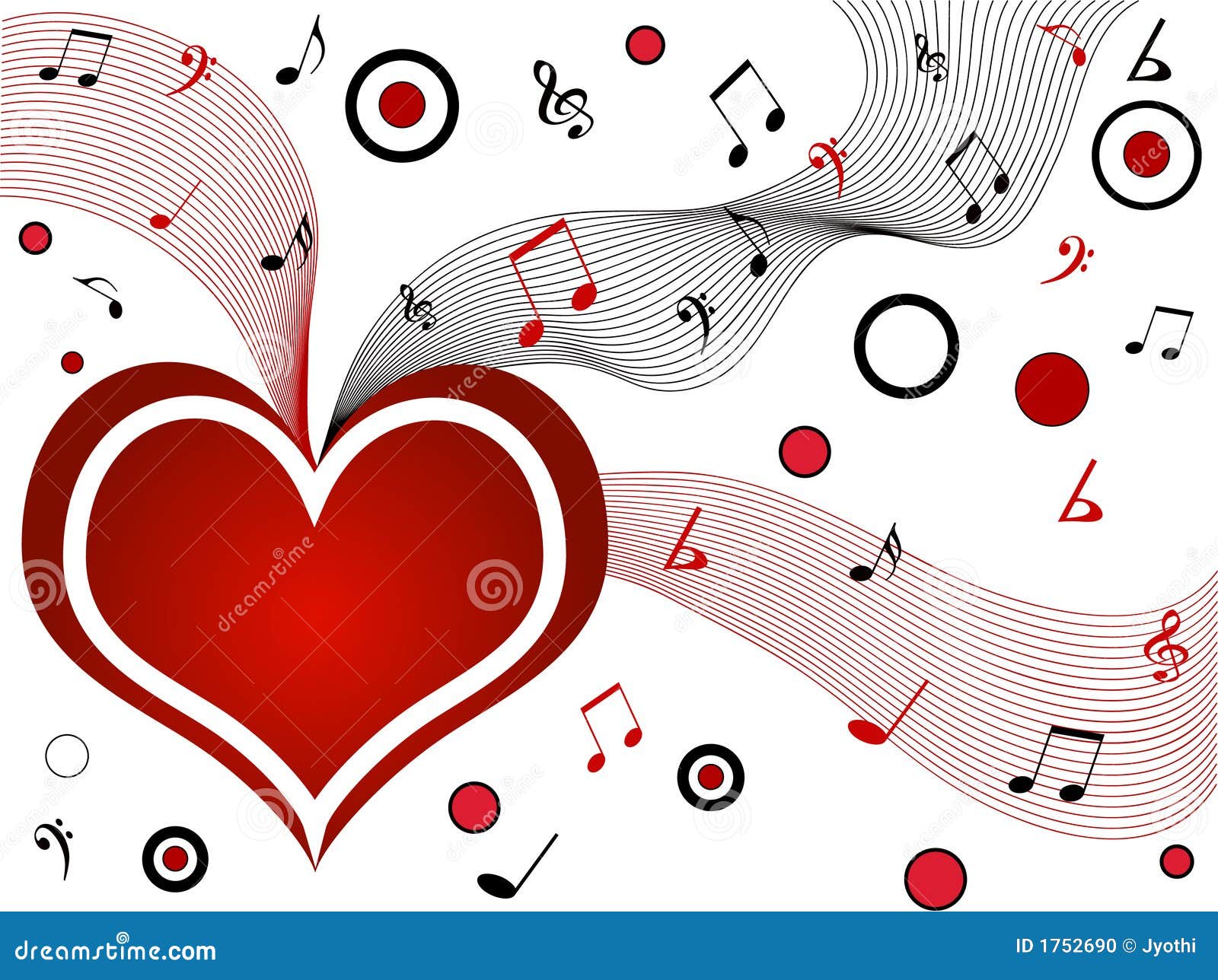 Musical heart stock illustration. Illustration of hearts - 1752690