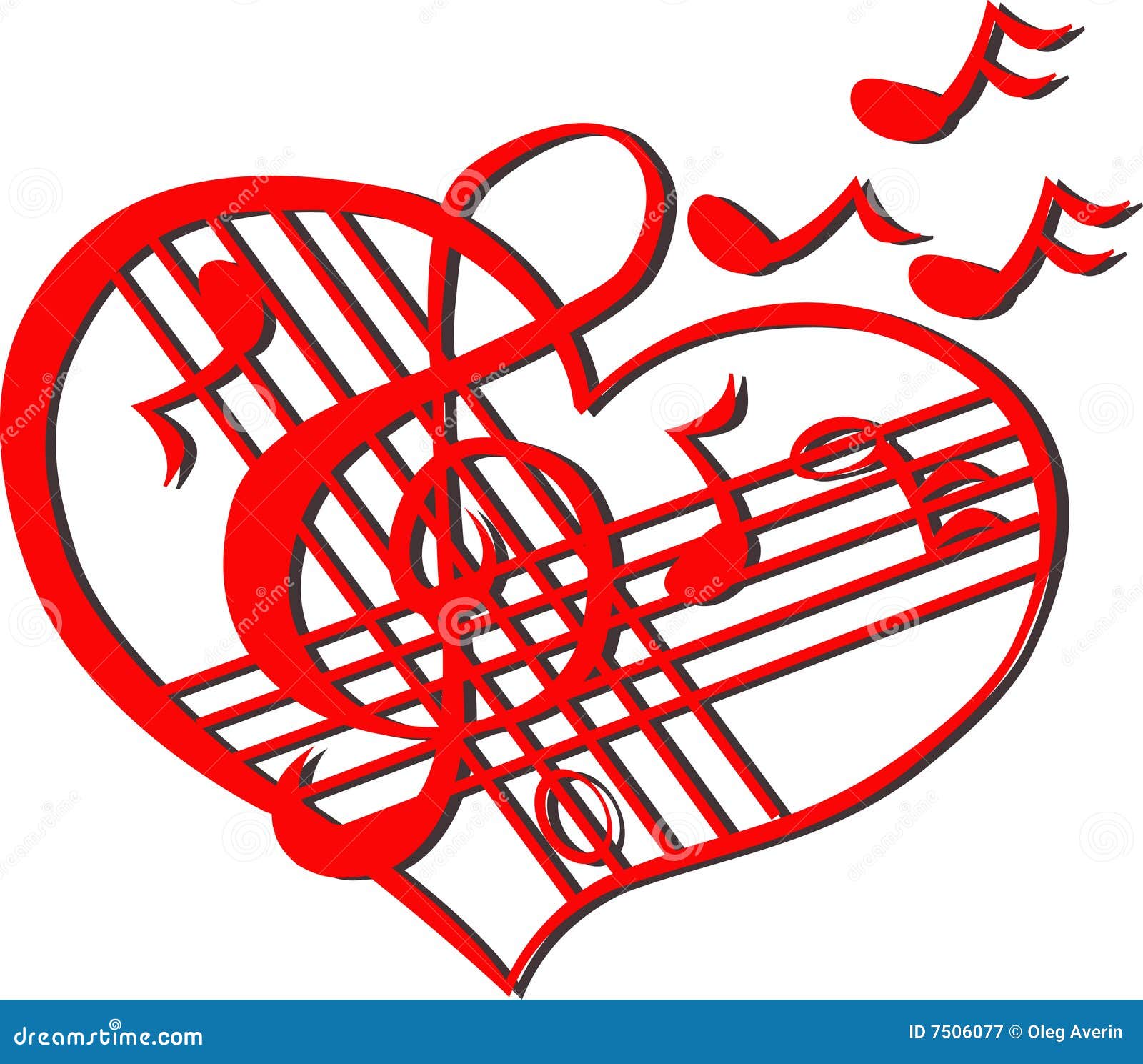 Musical heart stock vector. Illustration of heart, artwork - 7506077