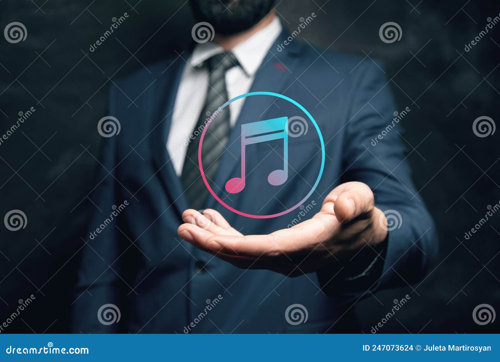 Musical Icon. Man Holding in His Hand Stock Photo - Image of music ...