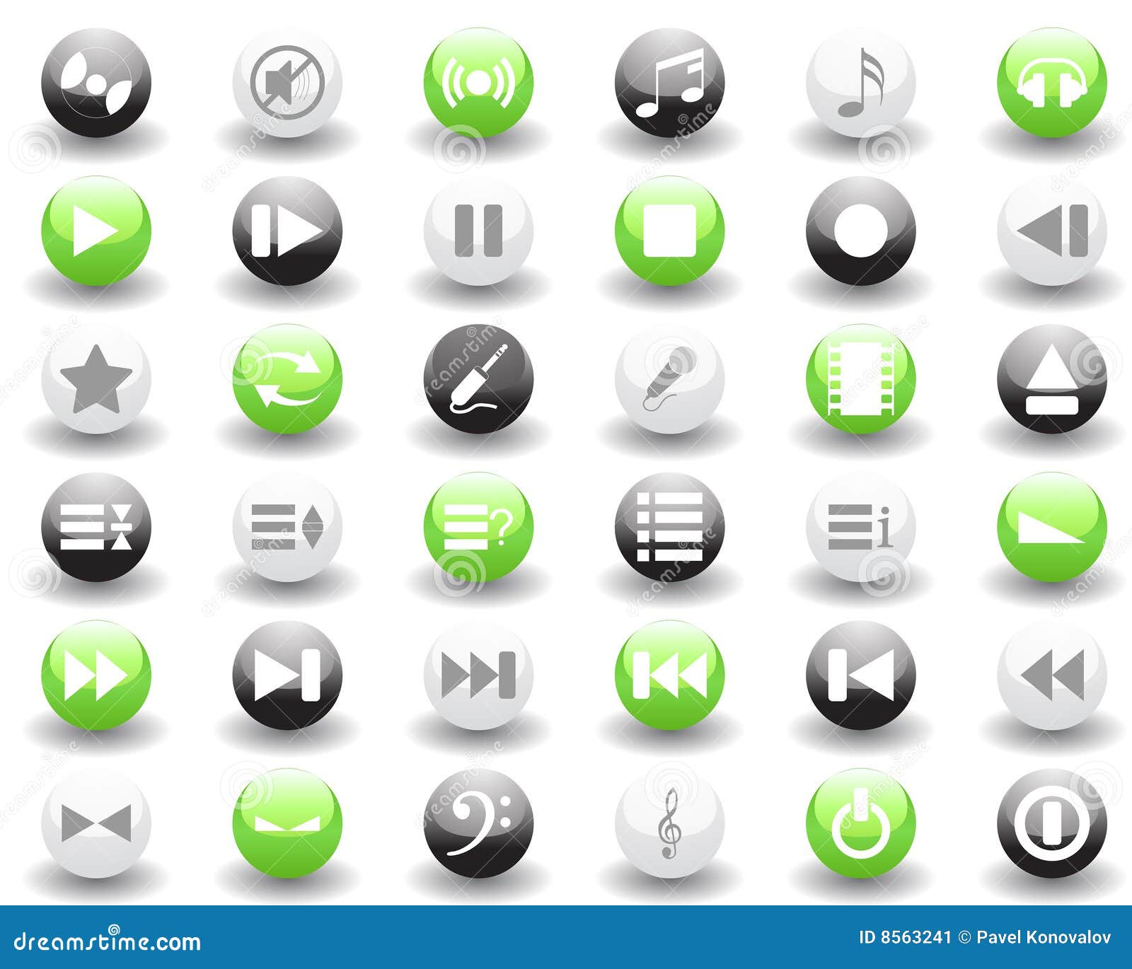 Musical icons set stock vector. Illustration of arts, audio - 8563241
