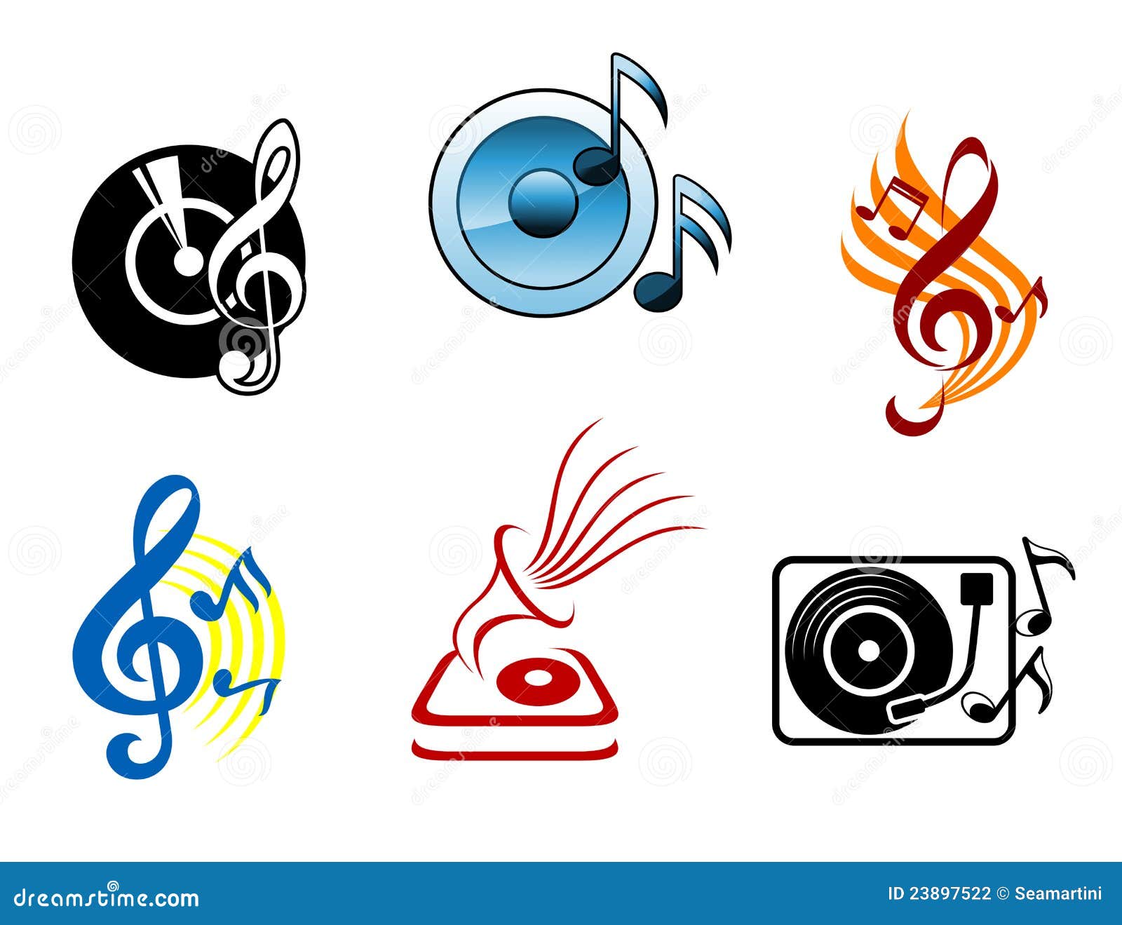 Musical icons and symbols stock vector. Illustration of equipment ...