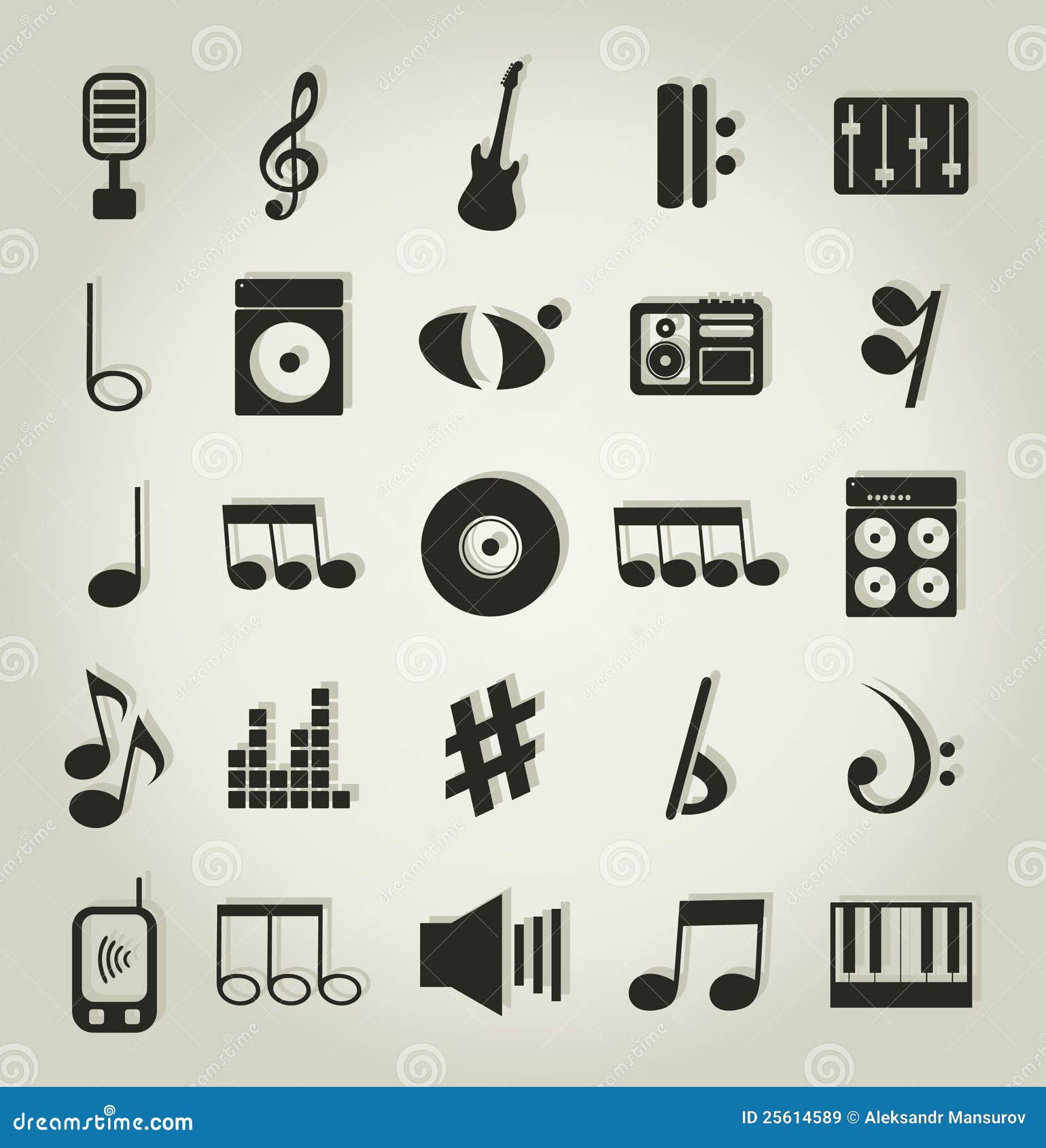 Musical icons9 stock vector. Illustration of structure - 25614589