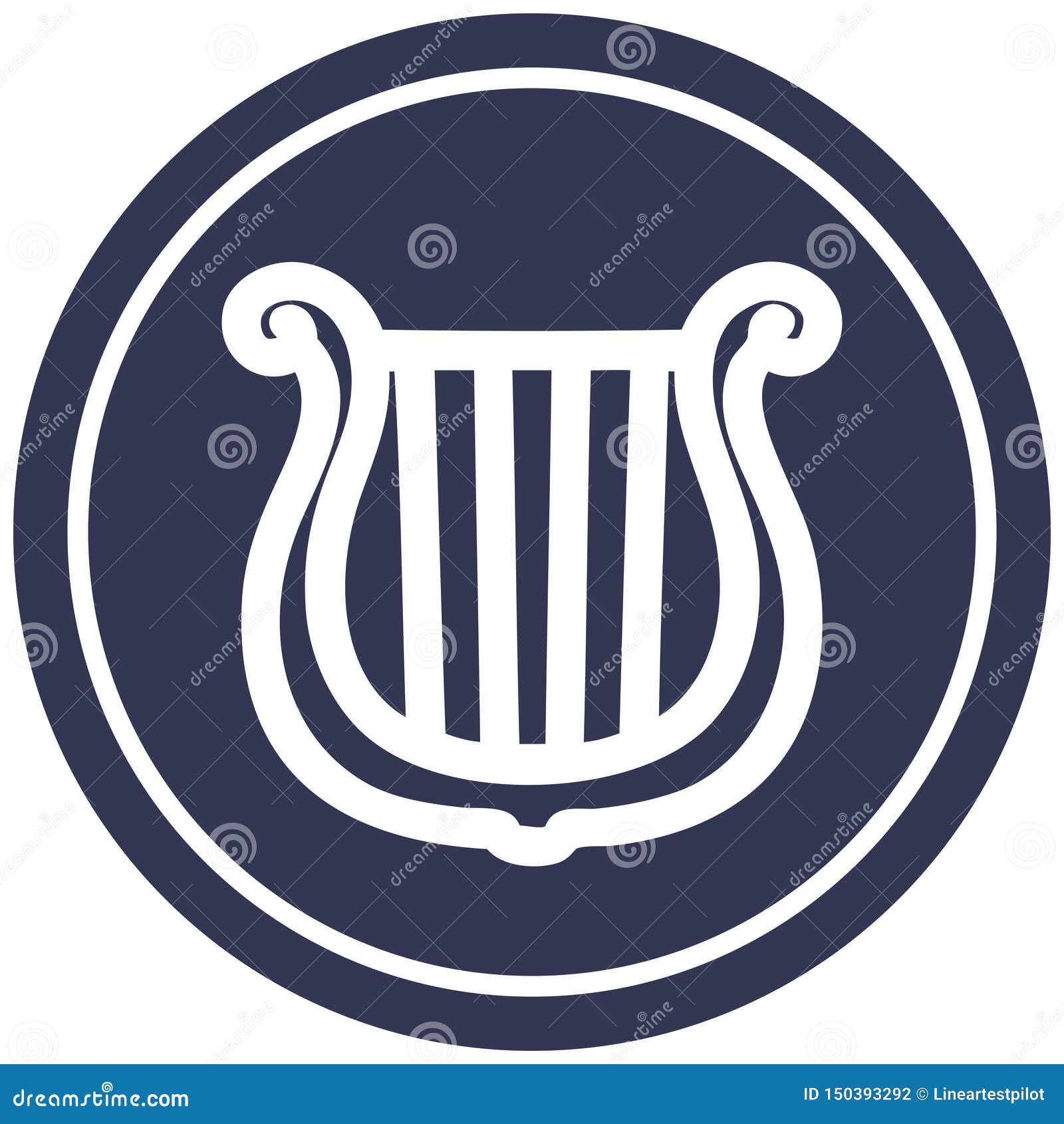 Musical Instrument Harp Circular Icon Symbol Stock Vector ...