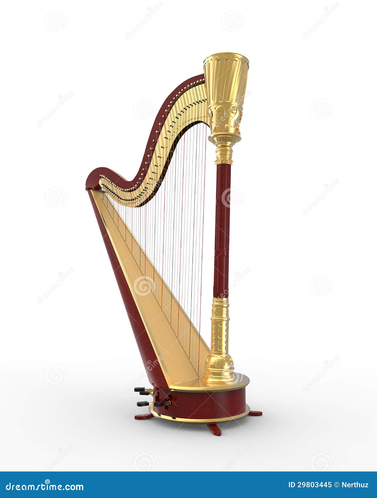 Musical Instrument Harp stock illustration. Illustration of decorative ...