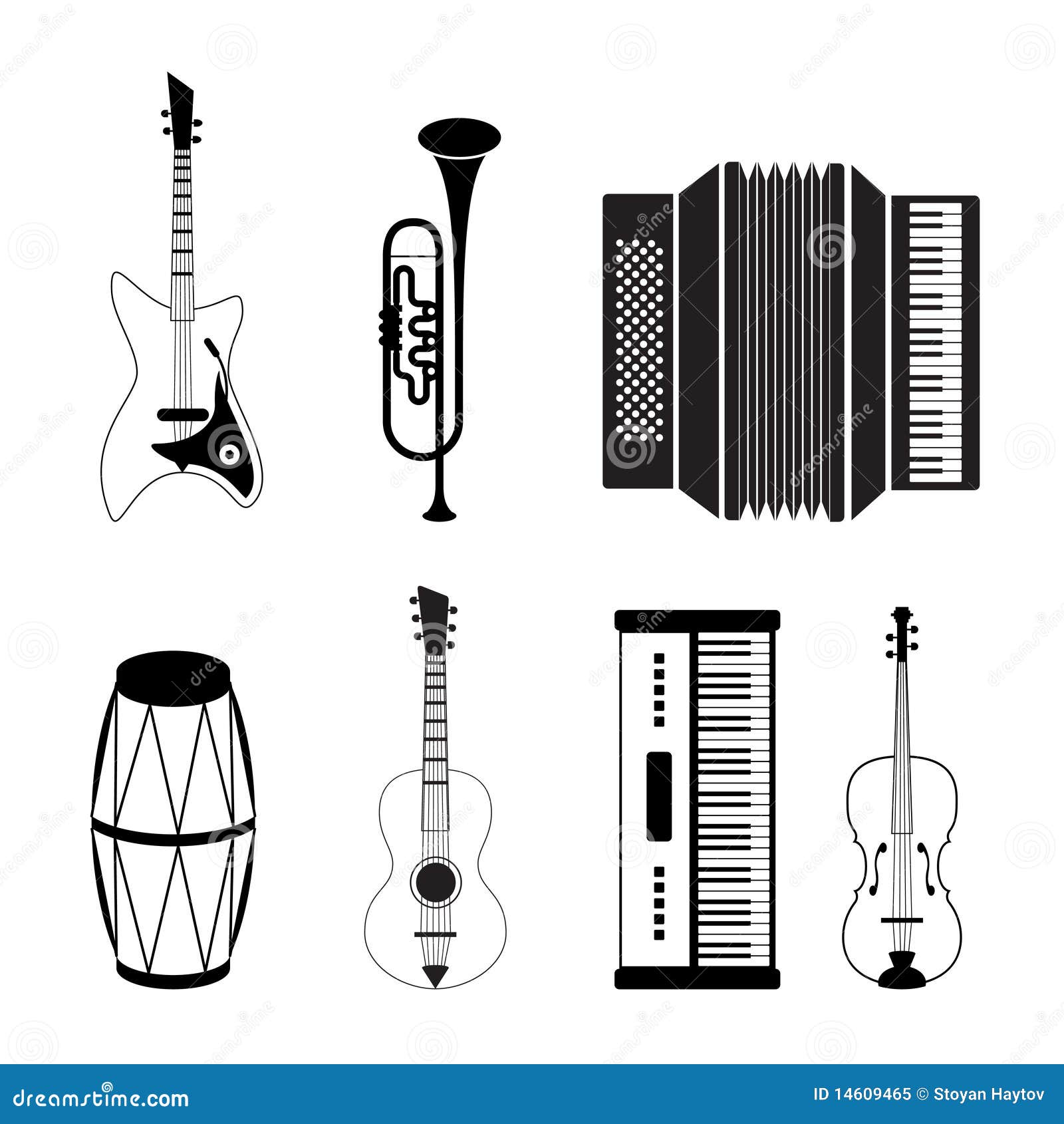Musical instrument icons stock vector. Illustration of play - 14609465