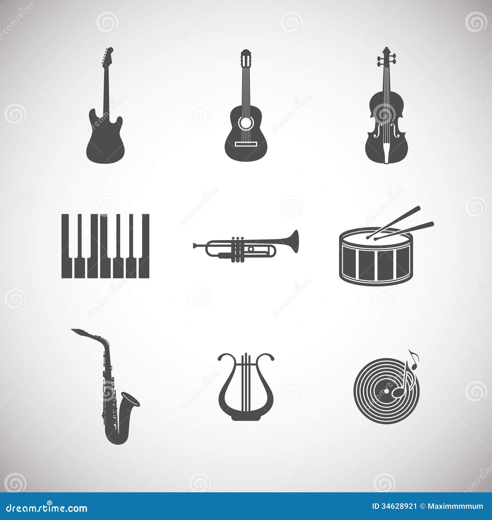 Musical instrument icons stock illustration. Illustration of jazz ...