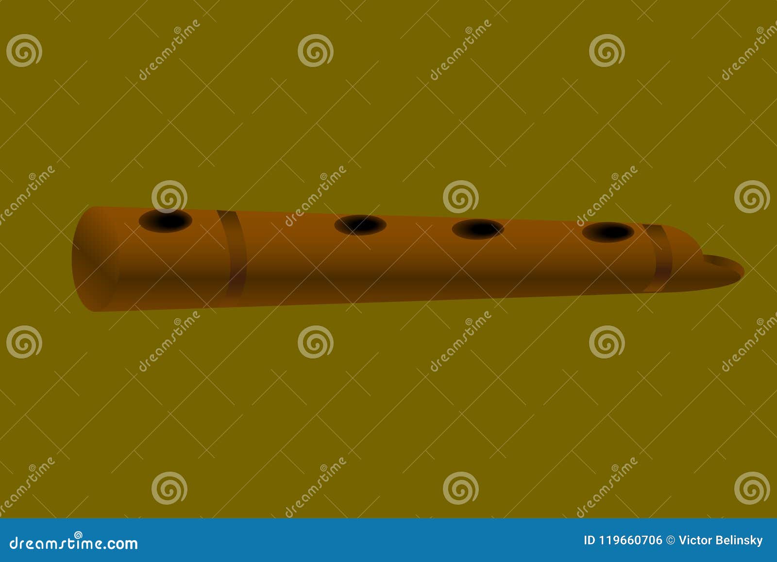 Musical Instrument Pipe Wooden Vector . Classical Flute Indian Stock ...