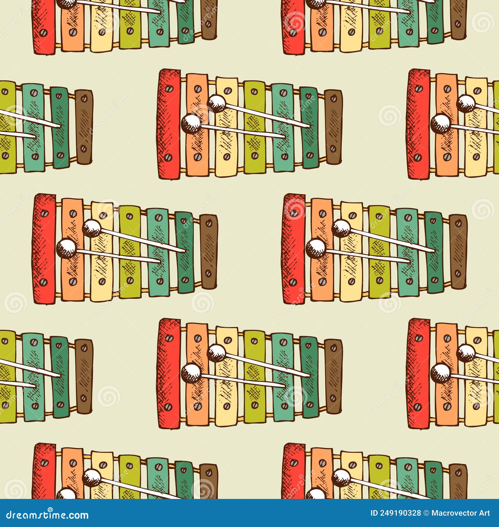 Musical Instrument Seamless Pattern Stock Vector - Illustration of ...