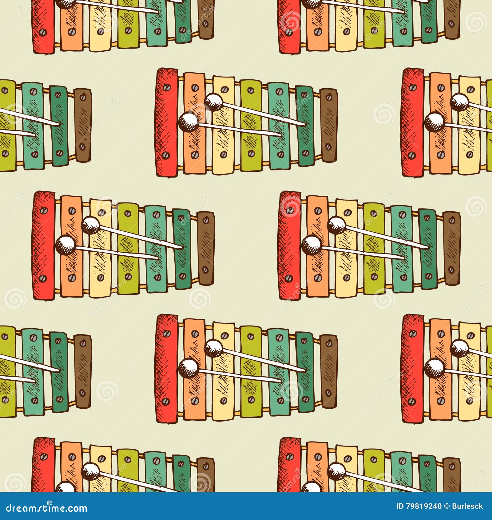 Musical Instrument Seamless Pattern Stock Vector - Illustration of ...