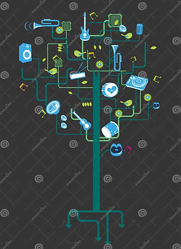 Musical instrument tree stock vector. Illustration of instrument - 9764408