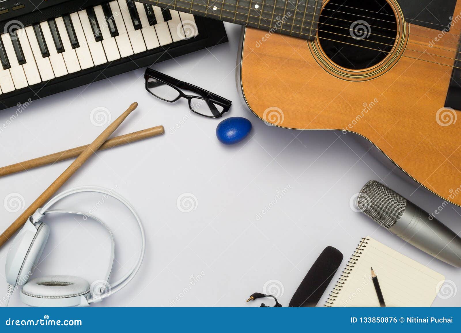 Musical Instrument on White Background. Stock Photo - Image of ...