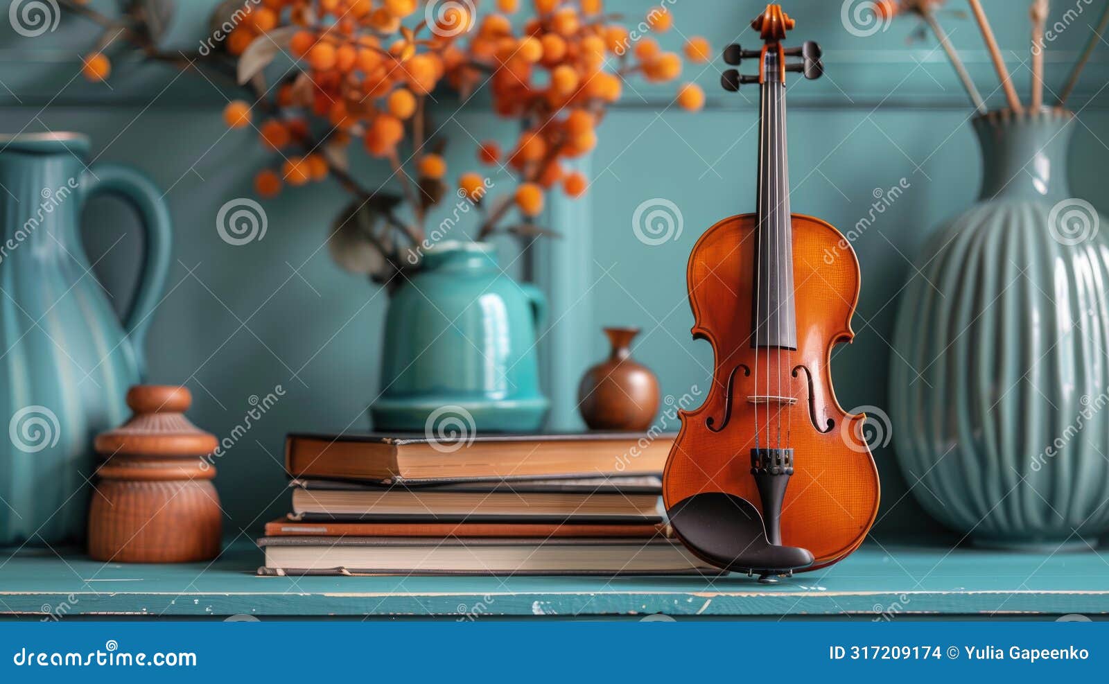 Musical Instruments on Blue Background Stock Photo - Image of saxophone ...