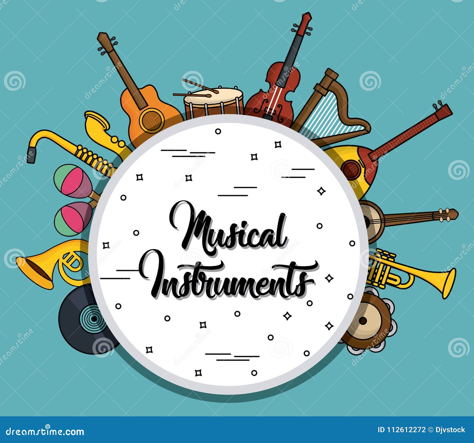 Musical instruments design stock vector. Illustration of play - 112612272