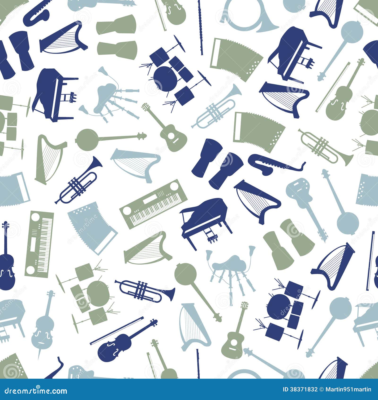 Musical Instruments Color Pattern Eps10 Stock Vector - Illustration of ...