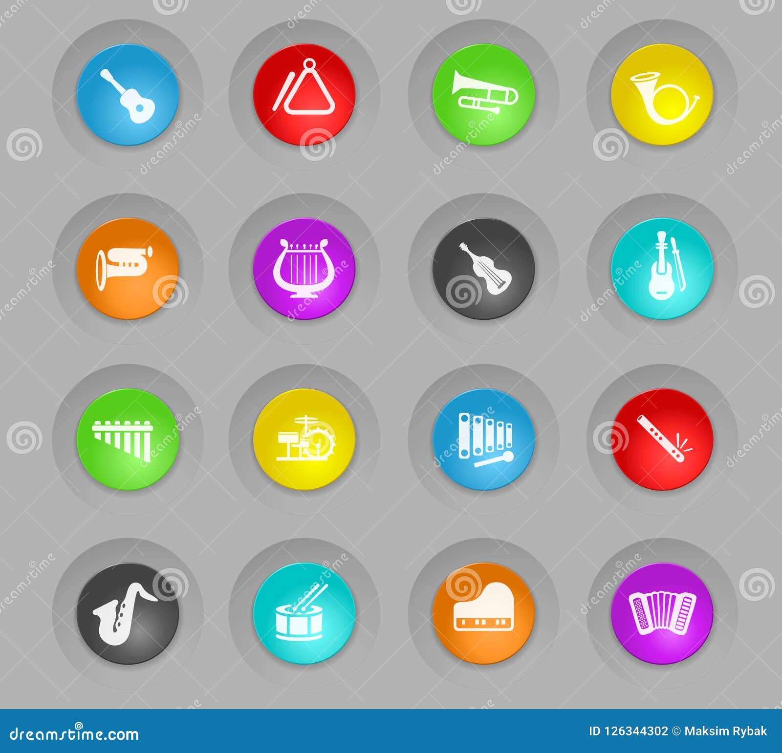 Musical Instruments Icon Set Stock Vector - Illustration of symbol ...