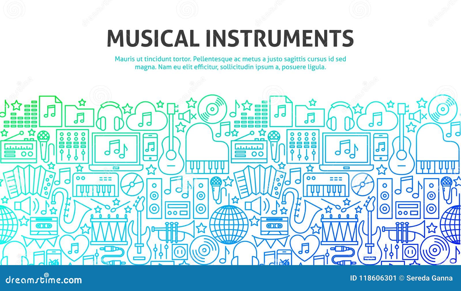Musical Instruments Concept Stock Vector - Illustration of design, drum ...