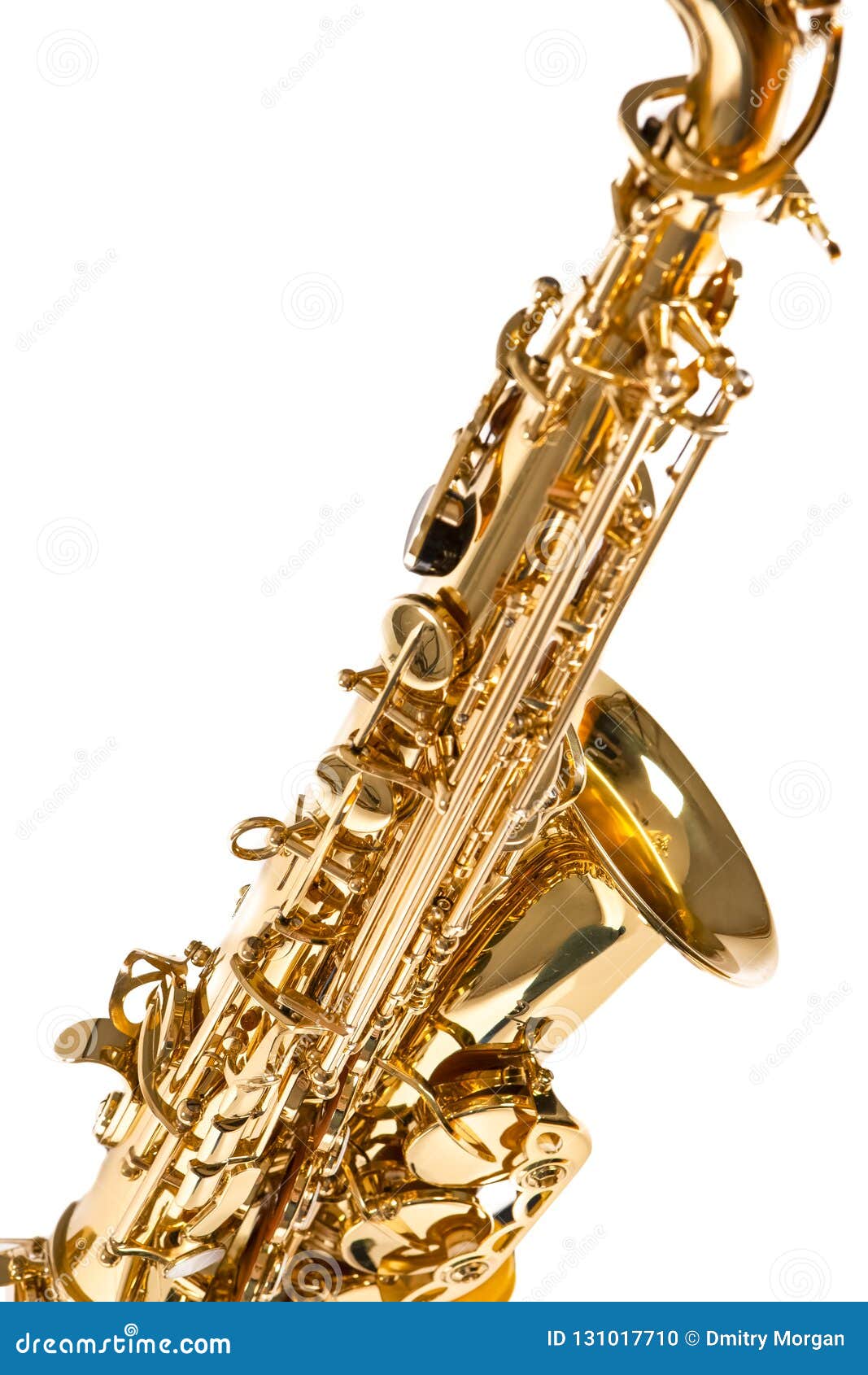 Partial View of Alto Saxophone Isolated Over White Background. Stock ...